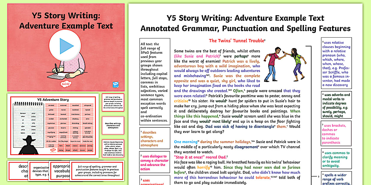 Cursive Y5 Story Writing: Adventure Model/Example Text