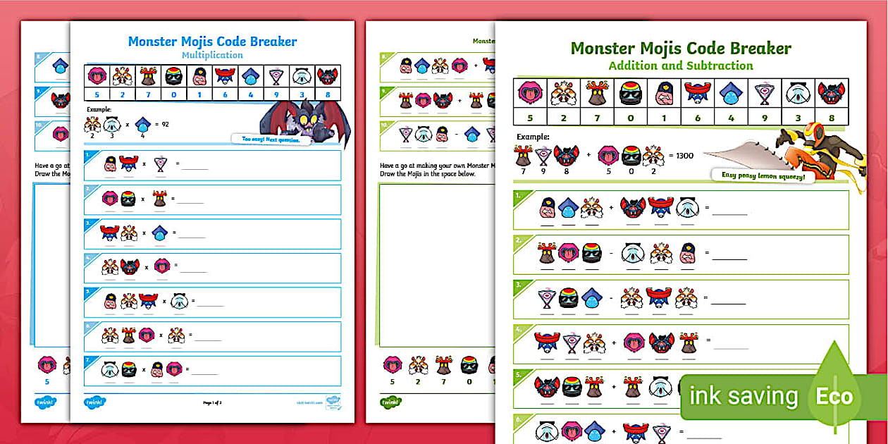 👉 Monster Mojis Code Breaker (teacher made) - Twinkl