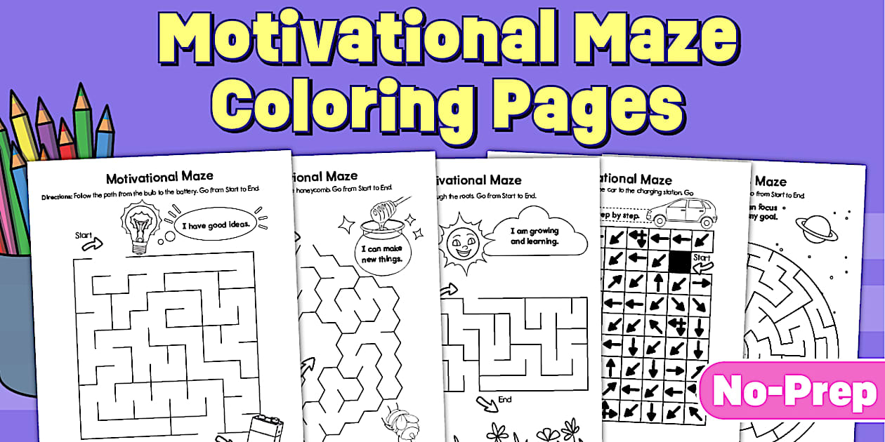 Motivational Maze Coloring Pages