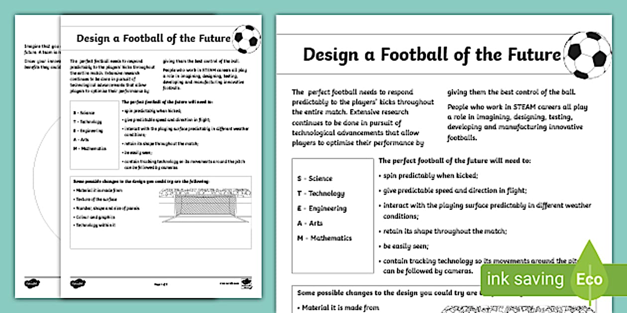 Design a Football of the Future Technology Activity - Twinkl