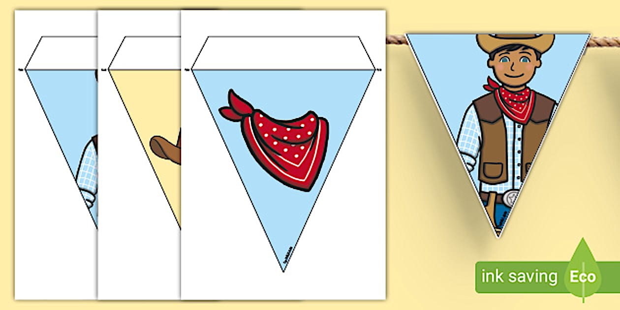 Cowboy bunting - Display resources - Classroom - Twinkl