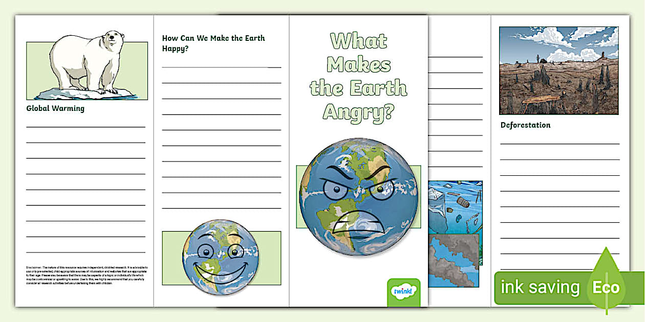 What Makes the Earth Angry Leaflet Template (teacher made)
