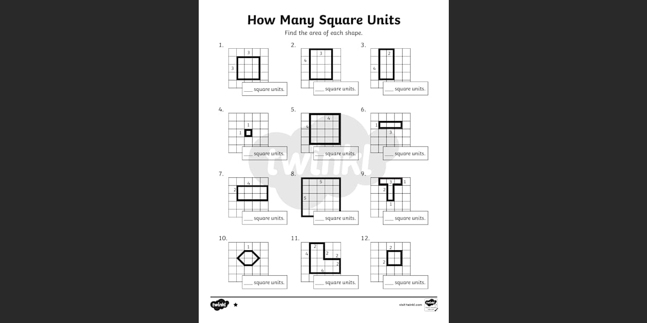 Area Of Square Worksheet