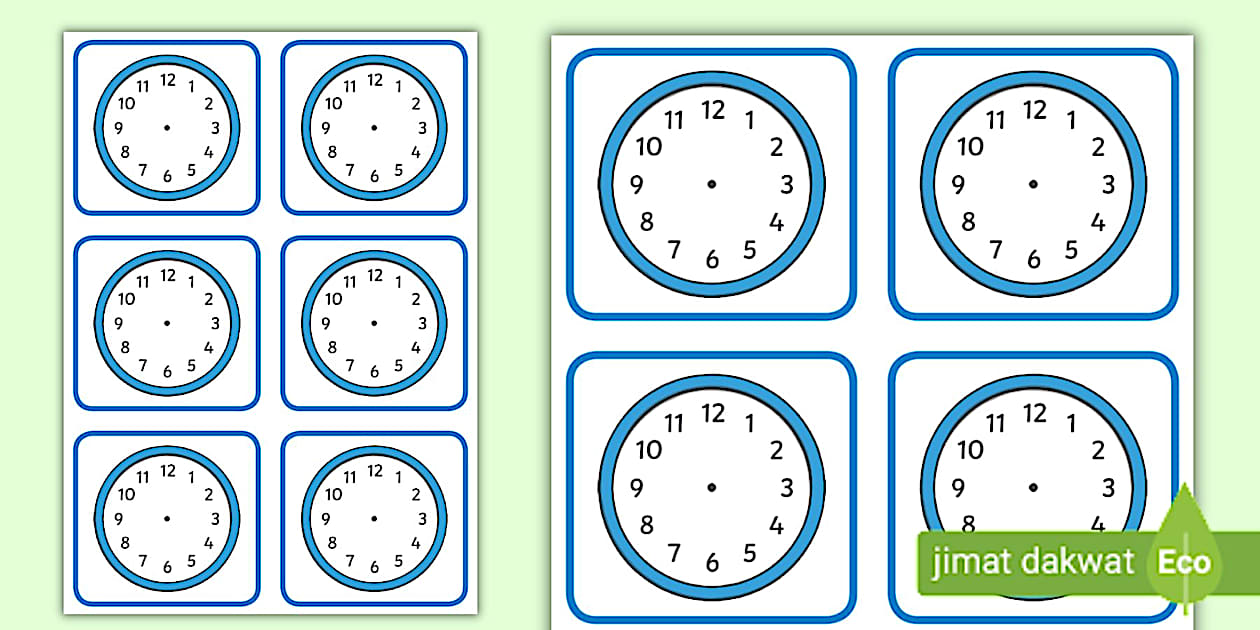 Templat Muka Jam Kosong (teacher made) - Twinkl