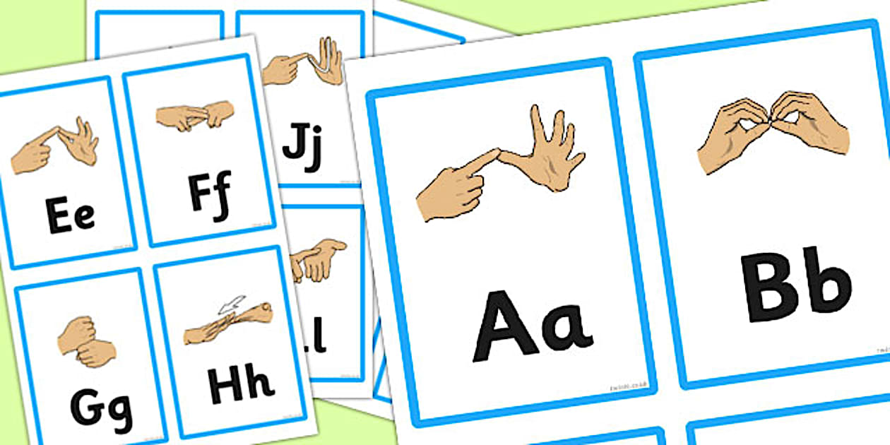 Sign Language Manual Alphabet Flash Cards - flash cards
