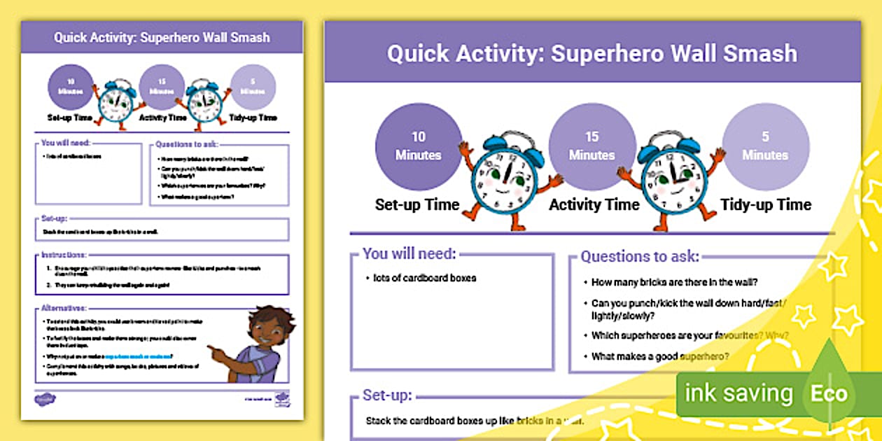Quick Activity: Superhero Wall Smash (teacher made) - Twinkl