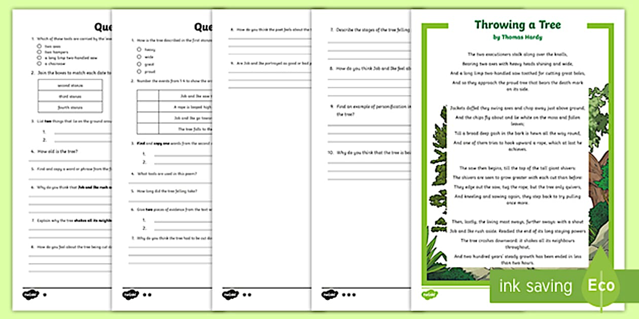 Reading Comprehension KS2 Throwing a Tree | Primary Resource