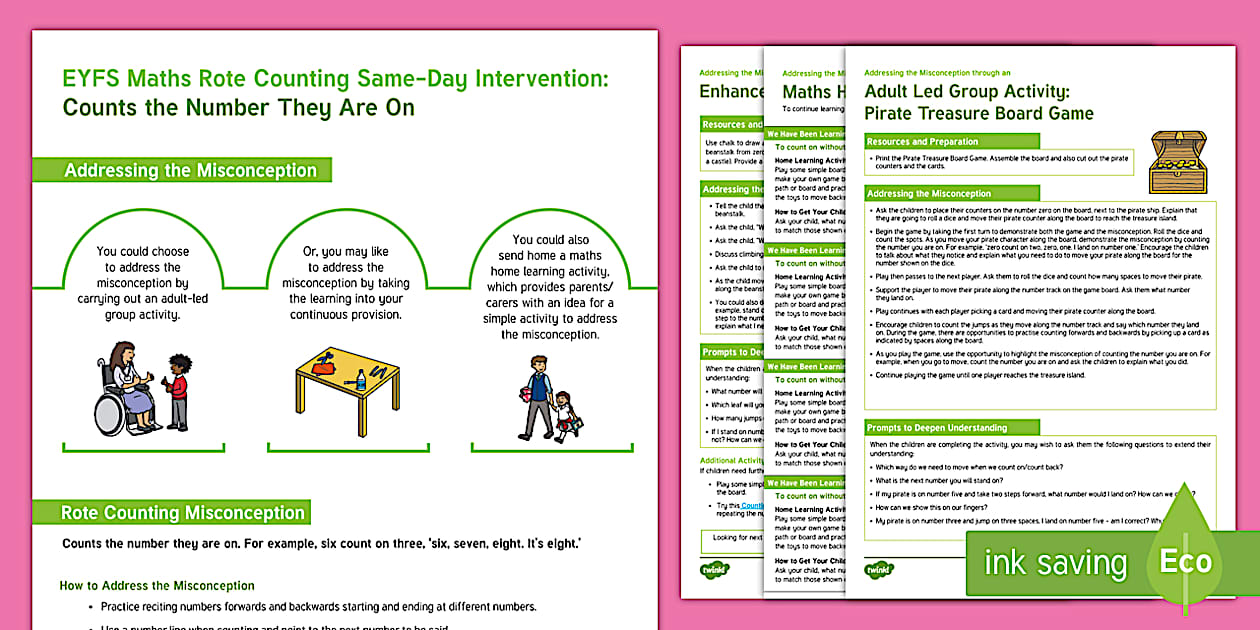 EYFS Maths Rote Counting Same-Day Intervention Plan - Twinkl