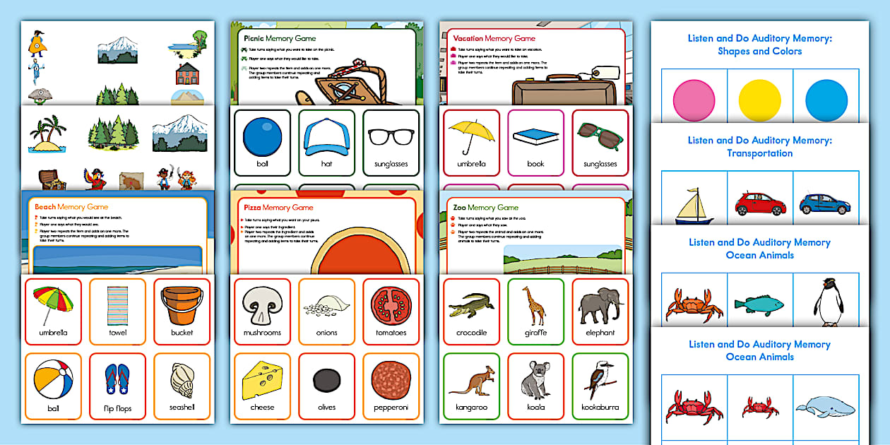 Auditory Memory Activities Teaching Pack | Twinkl USA