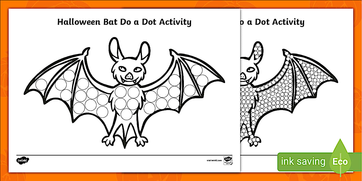 Halloween Bat Do a Dot Activity | Twinkl Halloween | Do Dots