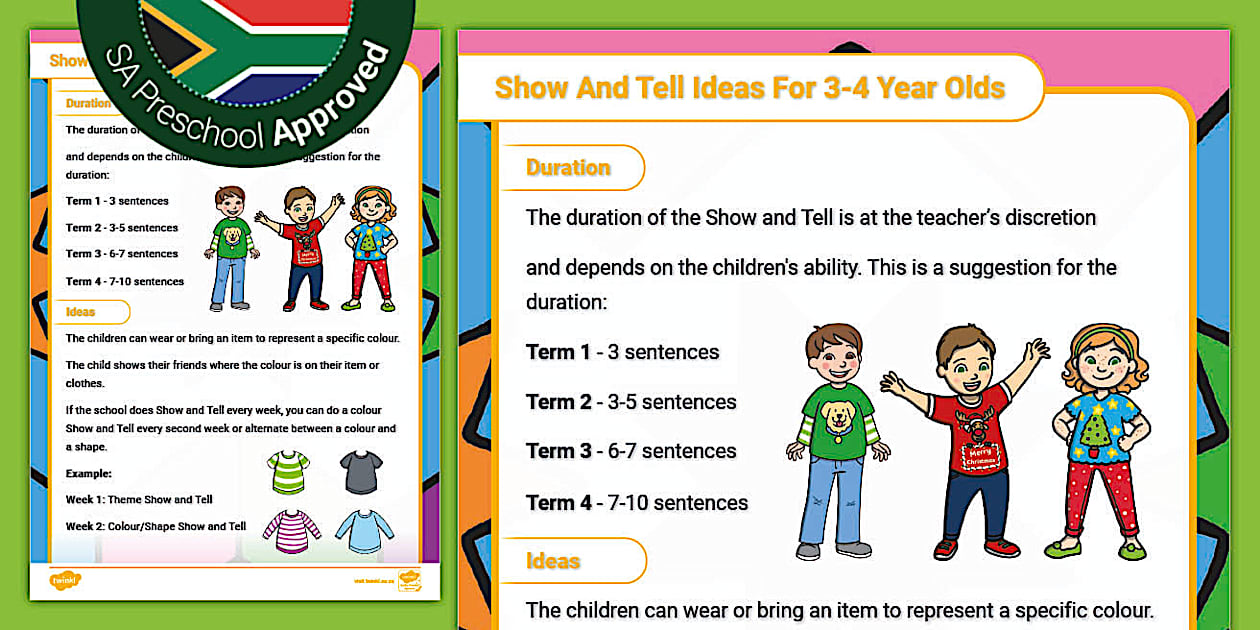 Preschool: Colours - Show And Tell Ideas (Ages 3-4)