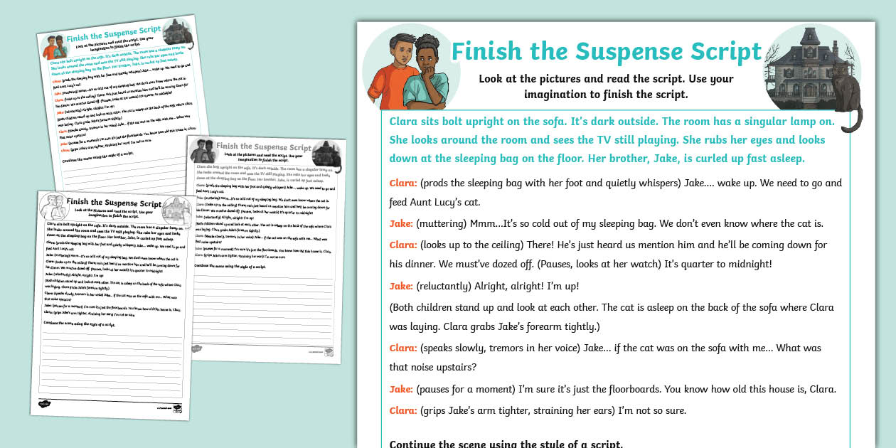 Finish the Suspense Script Writing Template (Teacher-Made)
