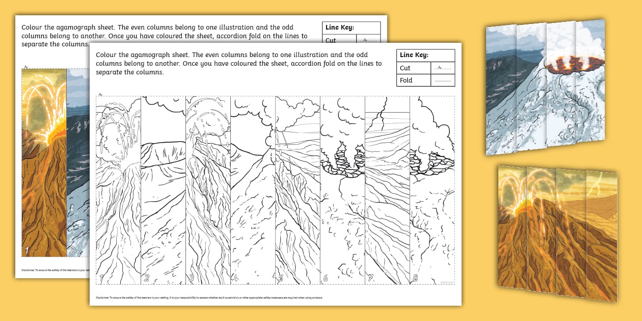 Volcanoes Agamograph - Twinkl Artwork