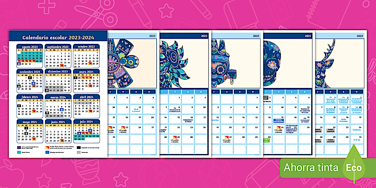 Calendario escolar 2023 a 2024 SEP PDF - Twinkl México