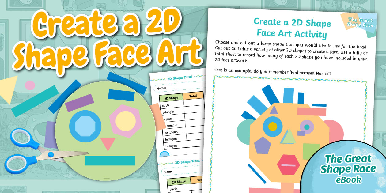 The Great Shape Race - Create a 2D Shape Face Art Activity