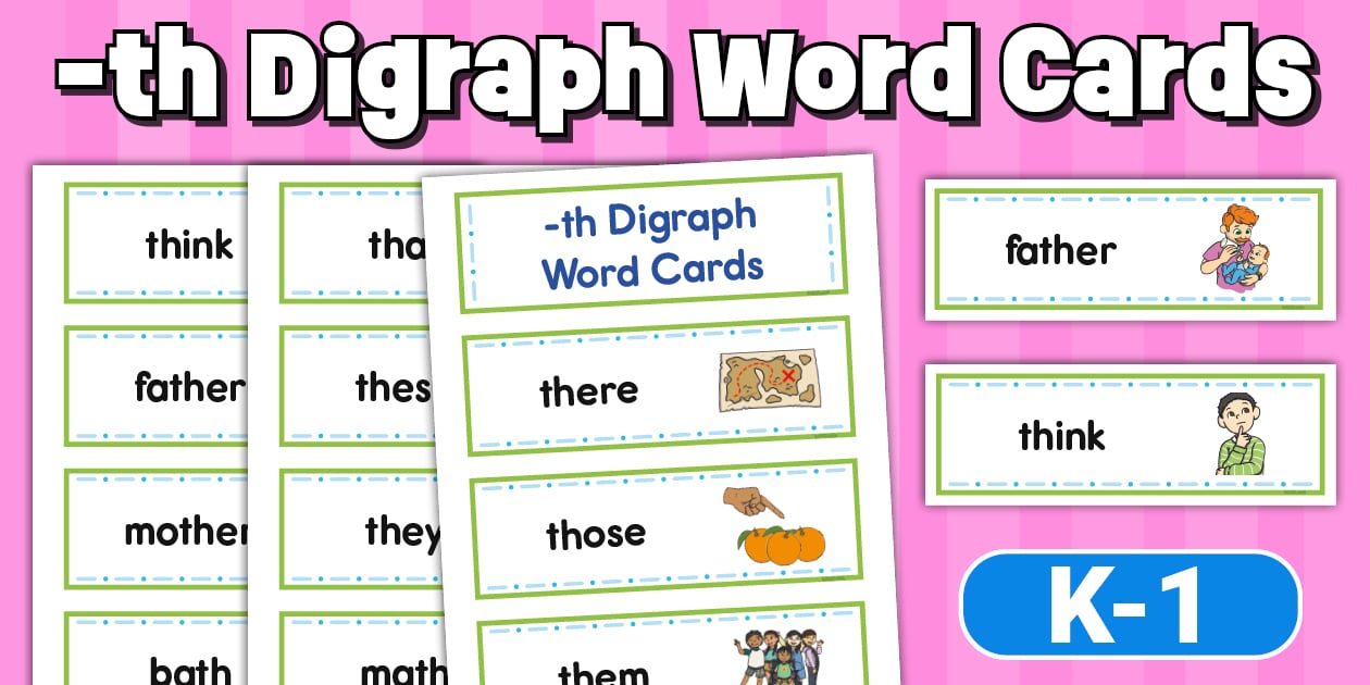 th- Digraph Word Cards