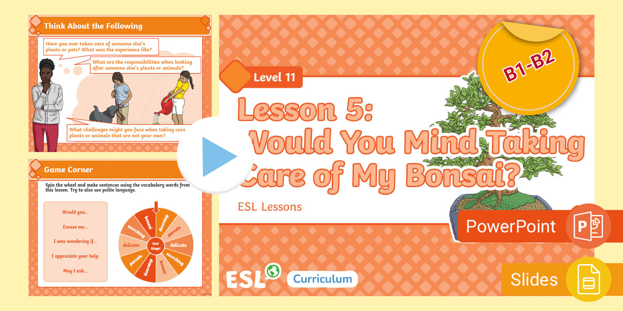 ESL Curriculum Level 11, Lesson 5 (teacher made) - Twinkl