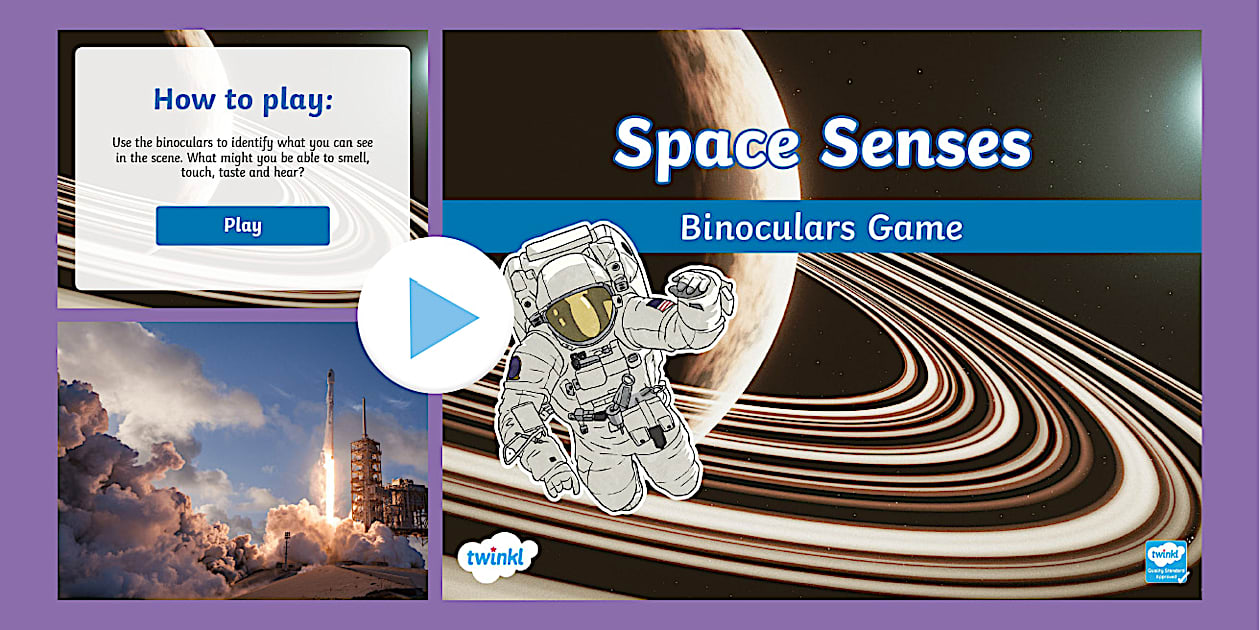Space What's Through the Binoculars PowerPoint Game - Twinkl