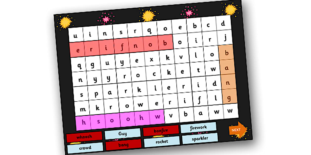Bonfire Night Interactive Wordsearch PowerPoint-bonfire night, interactive,