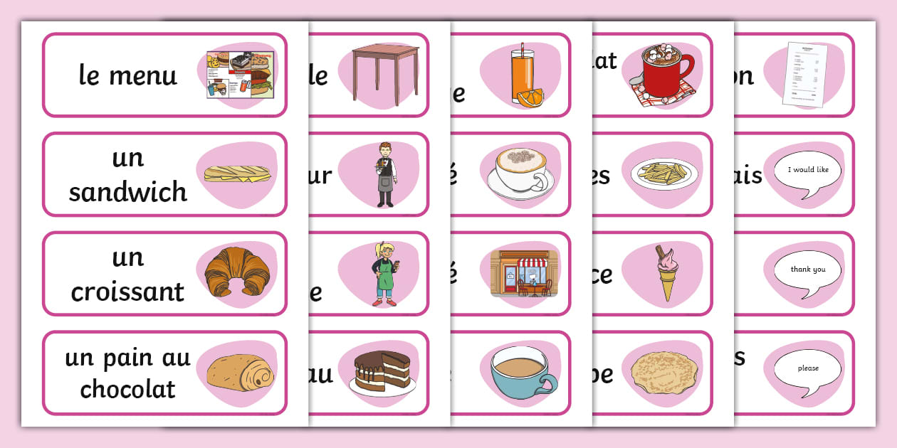 👉 French Café Word Cards | KS1 | Twinkl | French Vocabulary
