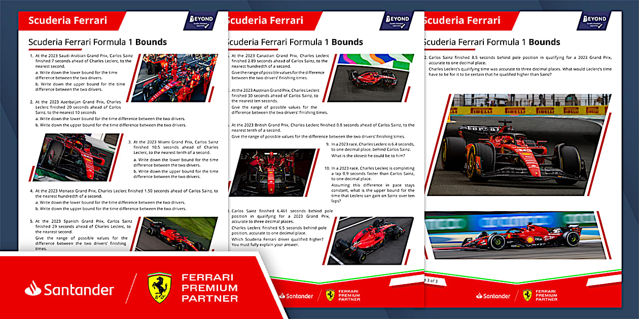 FREE! - 👉 Scuderia Ferrari F1: Bounds Maths [Ages 11-16] | Beyond