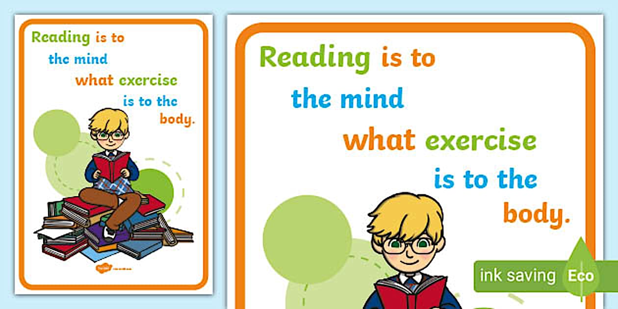 Reading is to the Mind Reading Quote Poster (Large) - Twinkl