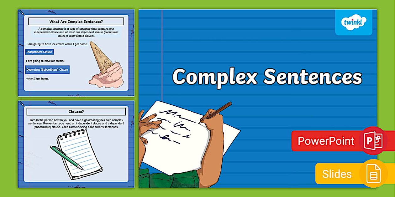 Complex Sentences PowerPoint & Google Slides for 6th-8th Gr