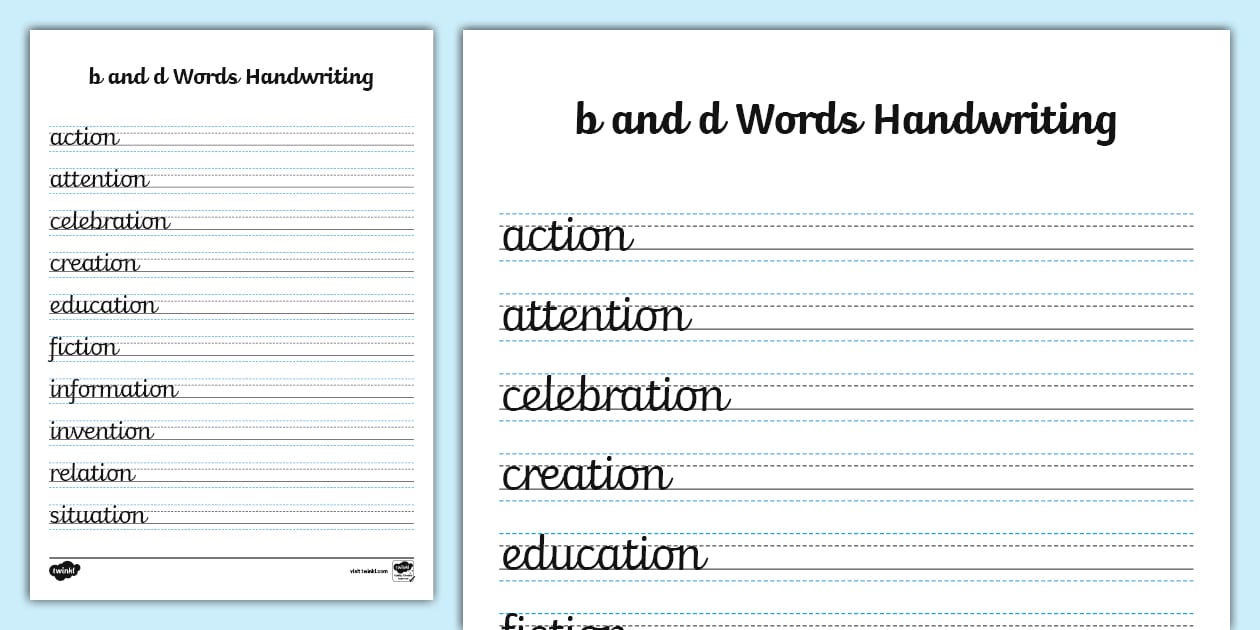-tion Words Handwriting Practice Sheet - Twinkl