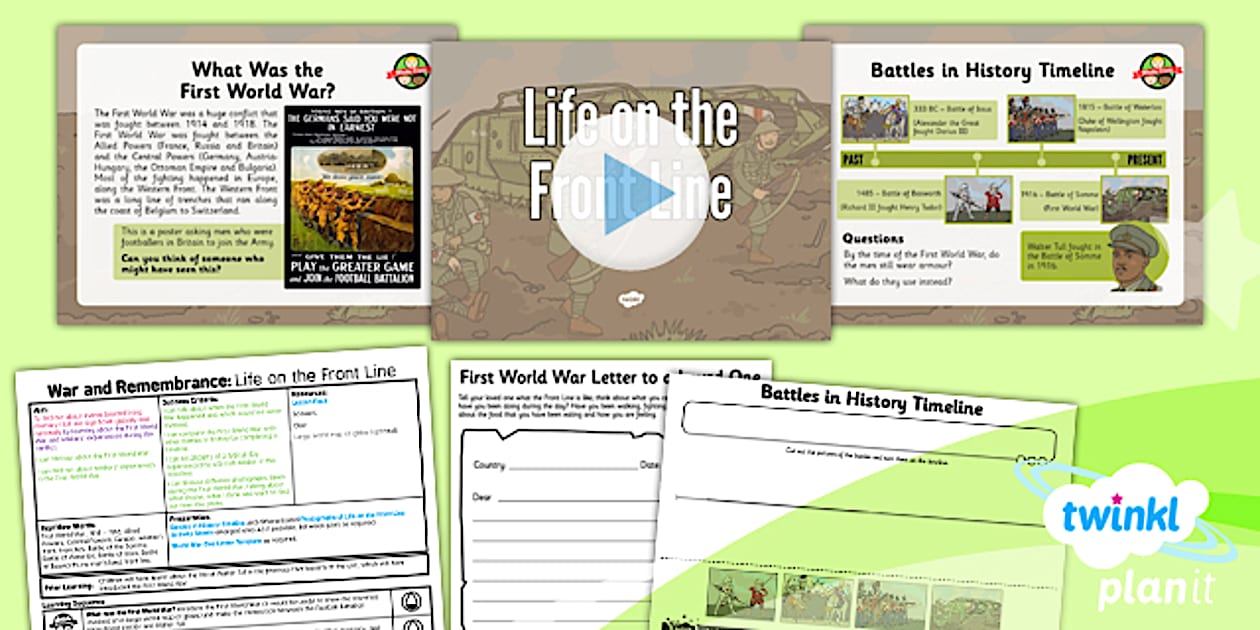 History: War and Remembrance: Life on the Front Line KS1 Lesson Pack 3