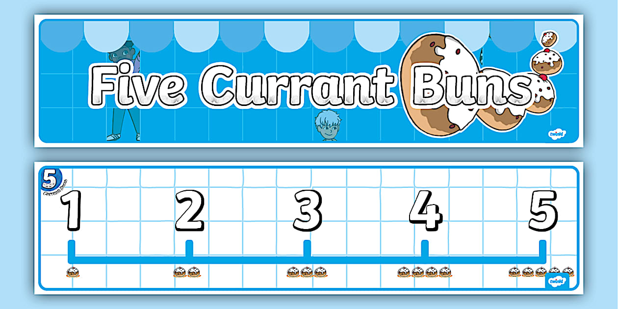 Five Currant Buns Display Banner (teacher made) - Twinkl