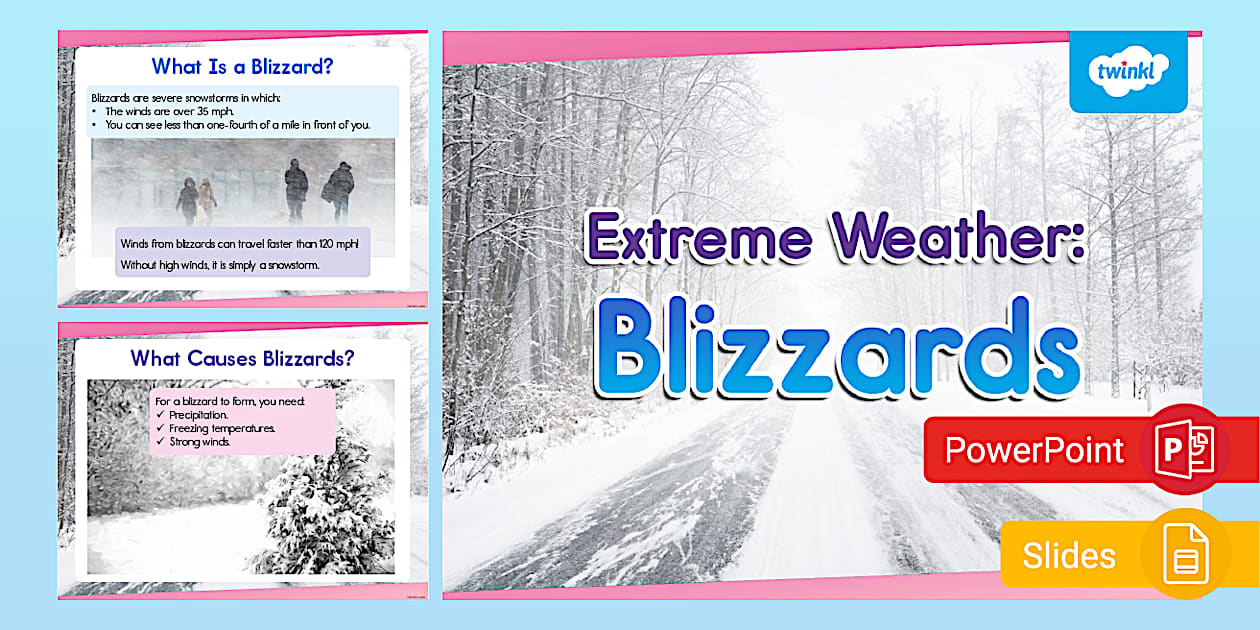Extreme Weather: Blizzards PowerPoint & Google Slides for K-2nd Grade