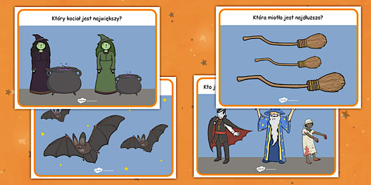 Zadania na porównywanie Halloween po polsku - Twinkl