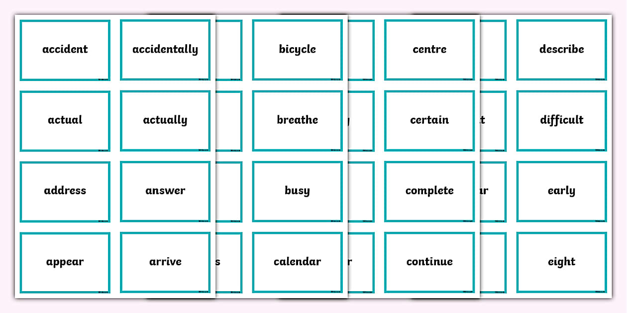 Statutory Spellings Year 3 and 4 Flashcards - Twinkl