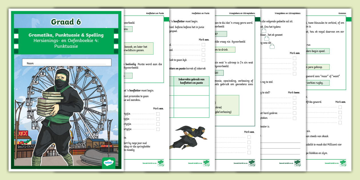 Graad 6 Gramatika, Punktuasie & Spelling Hersienings- en Oefenboekie 4: