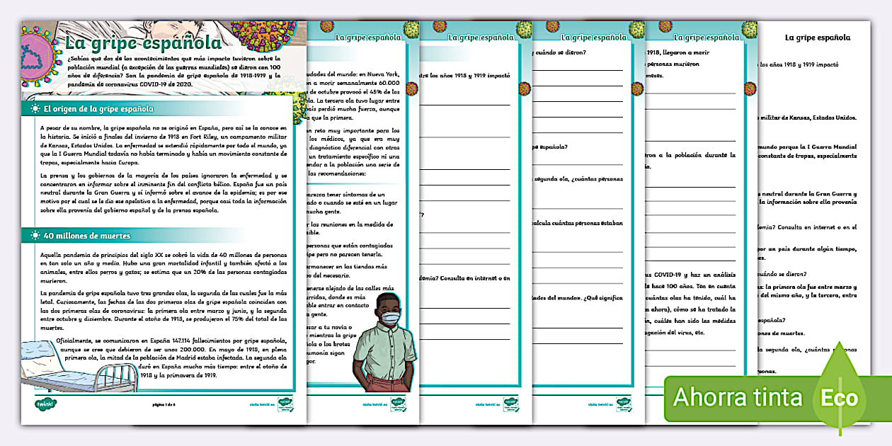 Comprensión lectora: La gripe española (teacher made)