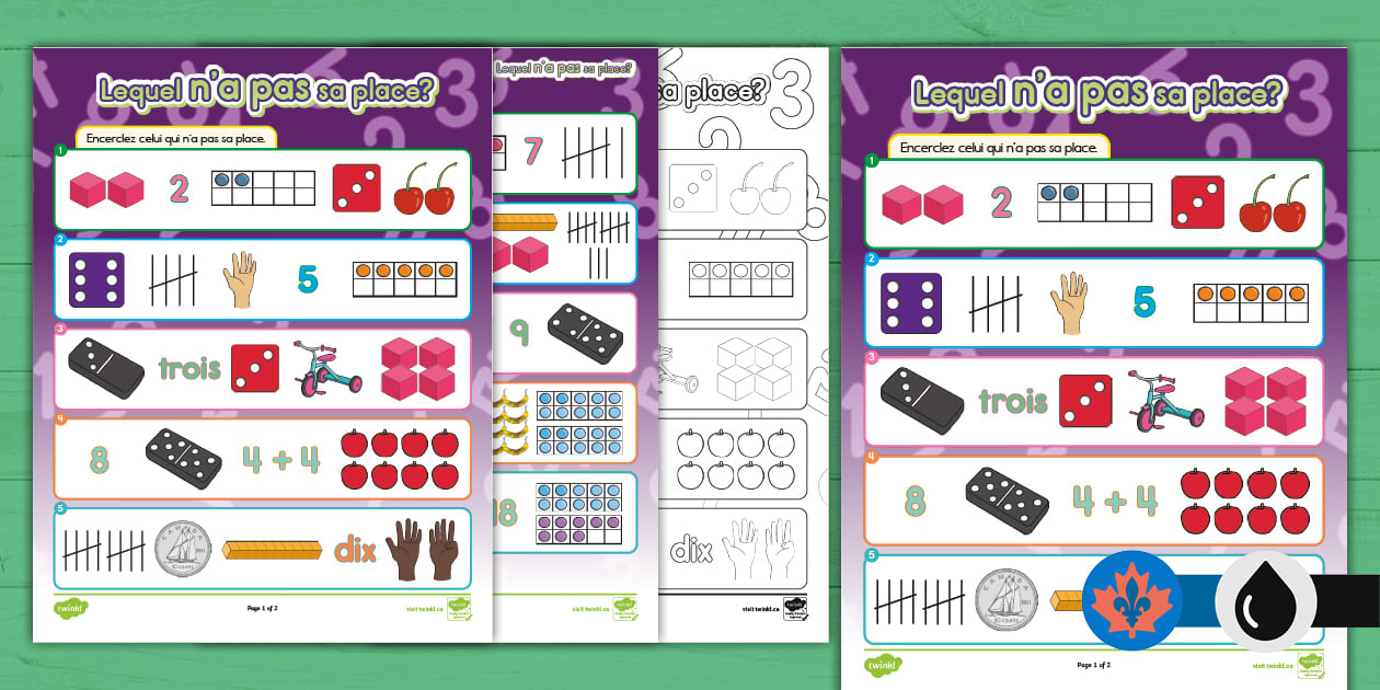 Numbers to 20: Which One Doesn't Belong? French