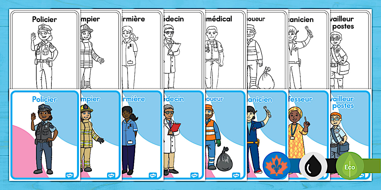 Community Helpers in French Display Posters | Twinkl