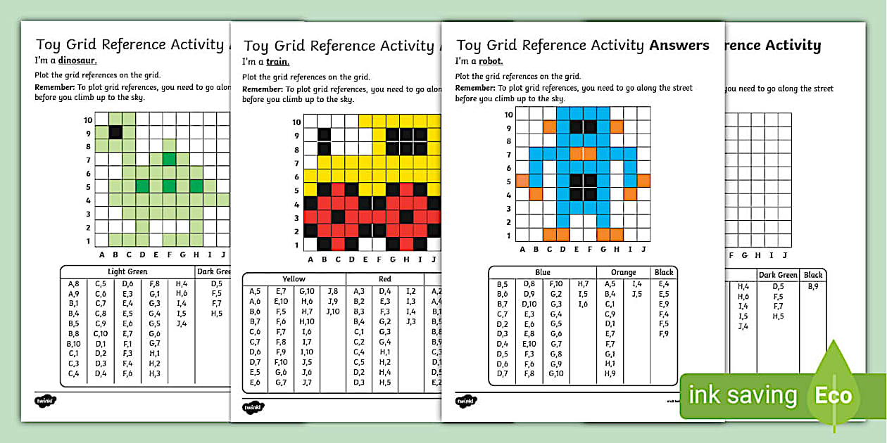 👉 Toy Grid Reference Activity Sheet - Twinkl - KS1