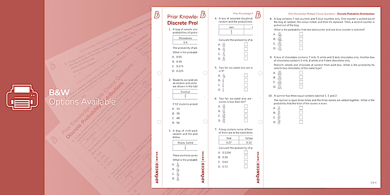 👉 Discrete Probability Distribution A Level Maths Test | Beyond