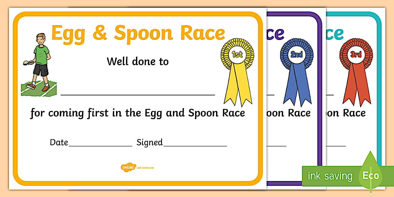 Editable Sports Day Race Certificates (teacher made)