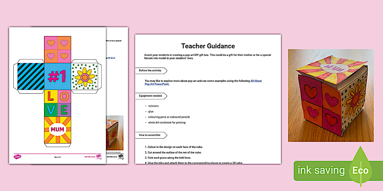 Mother’s Day Pop Art Gift Boxes (teacher made) - Twinkl