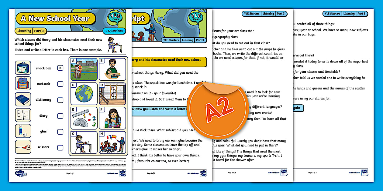 YLE Flyers Listening Practice on Twinkl - Twinkl