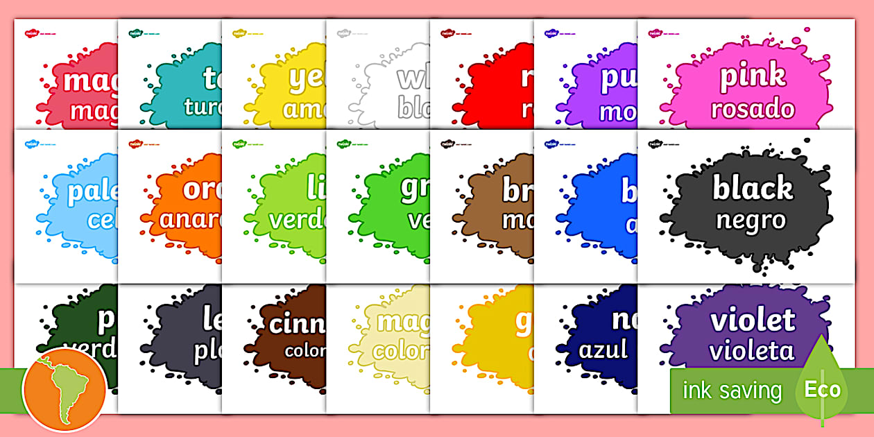 Color Display Posters - English/Spanish | ELL Resource