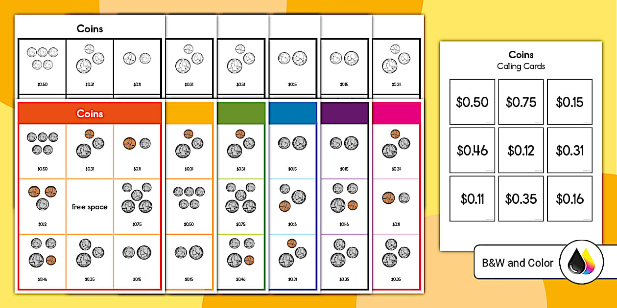 Printable U.S. Coins Bingo Game for Kids | Twinkl USA