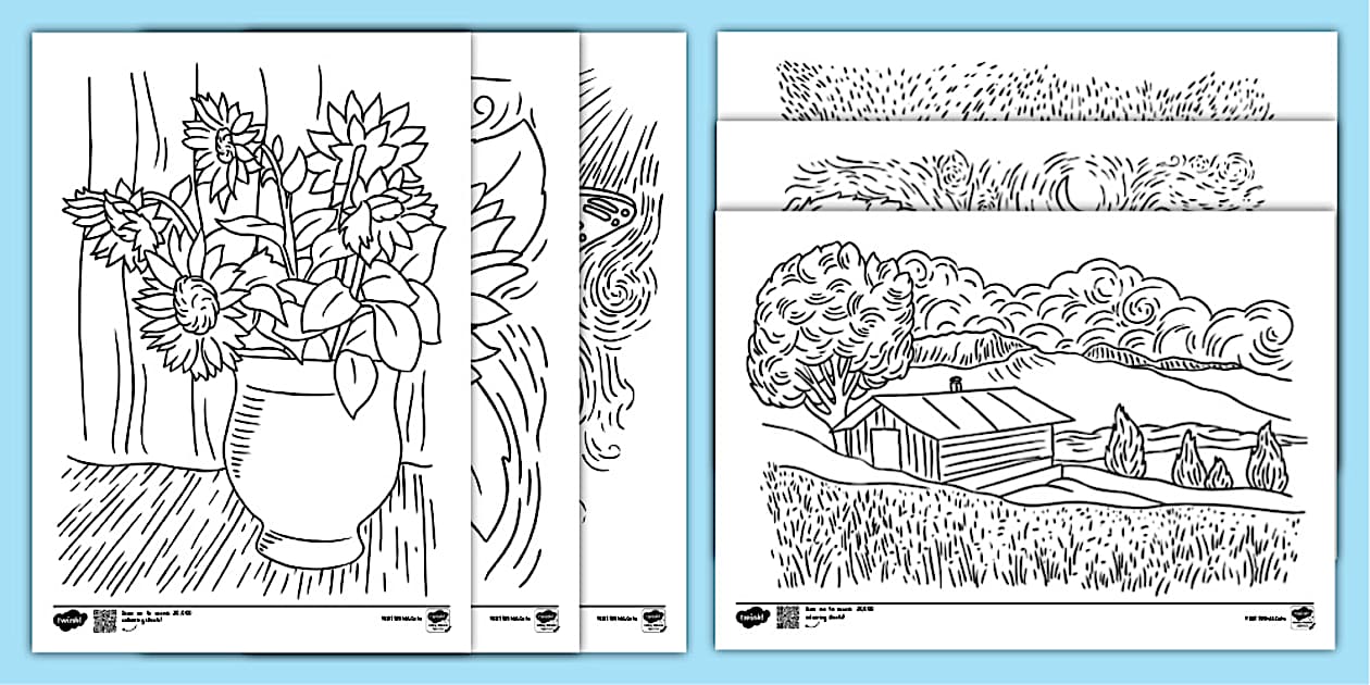 Vincent van Gogh-Themed Colouring Pages (teacher made)