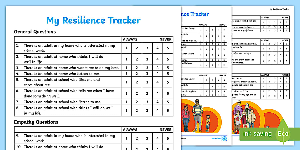 Editable Resilience: My Resilience Tracker Activity - Twinkl