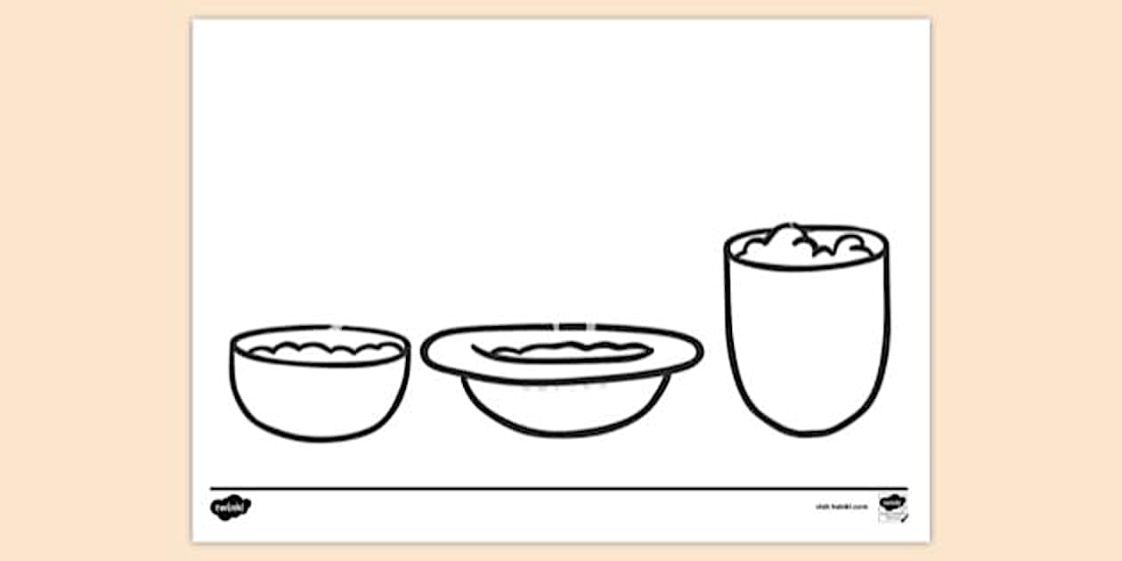 The Three Bears Porridge Bowls Colouring | Colouring Sheets