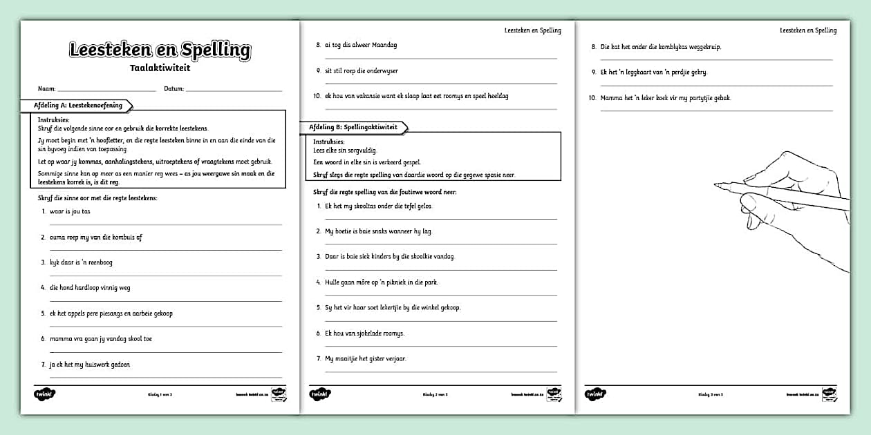 Leesteken en Spelling Taalaktiwiteit (teacher made) - Twinkl