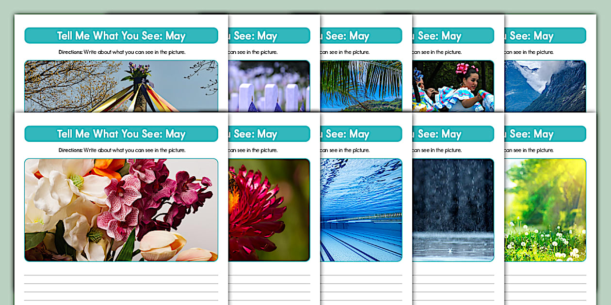 Tell Me What You See: May Photo Writing Prompts for K-2nd