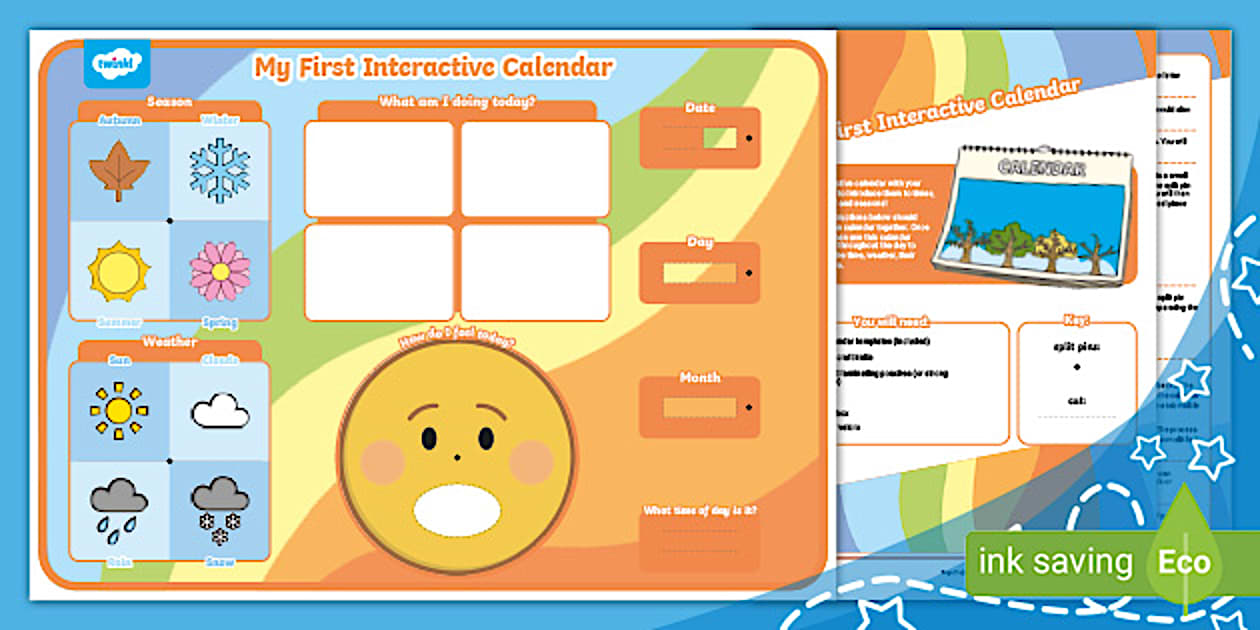 My First Interactive Calendar (teacher made) - Twinkl